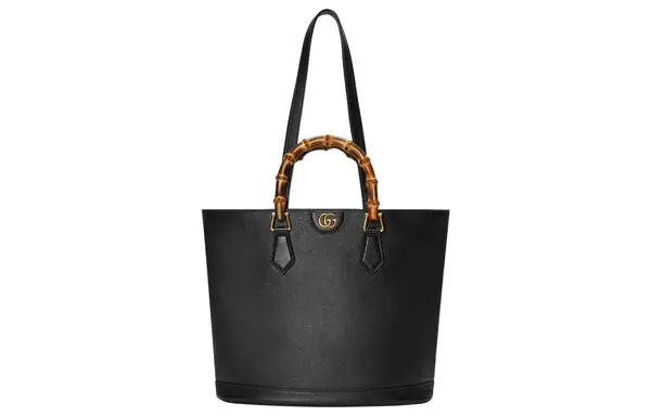 Gucci Diana Medium Tote Bag With Bamboo Handles - Black