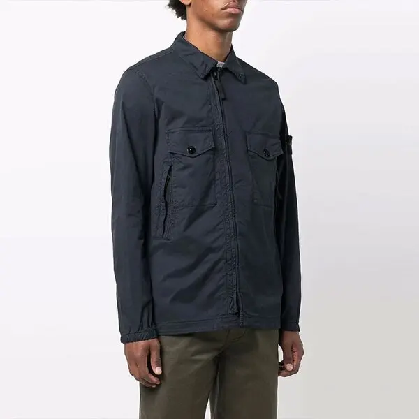 Stone Island Cotton Overshirt 'navy - Navy Blue