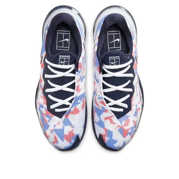 Nike Court Air Zoom Vapor Cage 4 Camouflage Athletic Shoes - White/blue/red