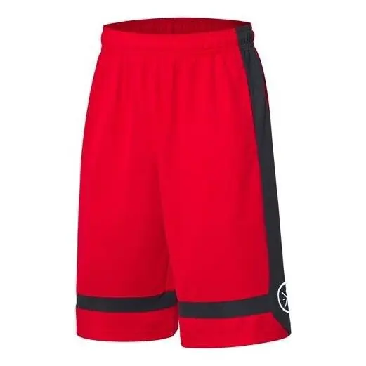 LI-NING Way Of Wade Logo Color Block Basketball Shorts - Red/black/white