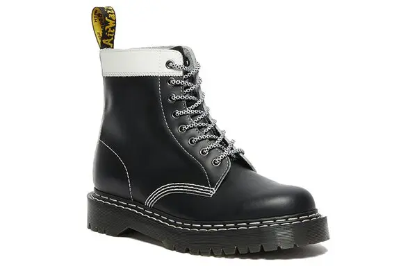 Dr. Martens Pascal Bex Leather Contrast Lace Up Boots - Black