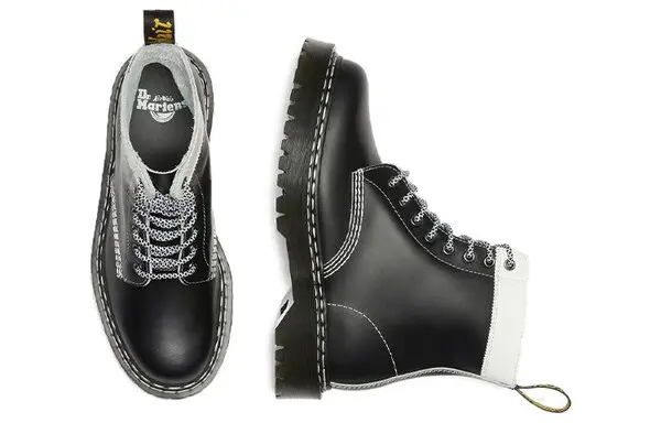 Dr. Martens Pascal Bex Leather Contrast Lace Up Boots - Black