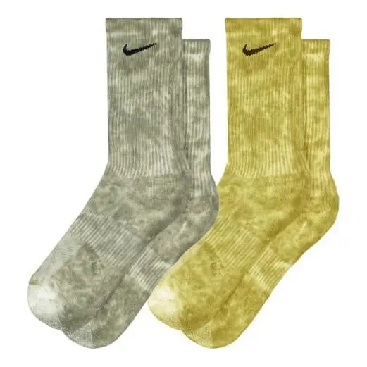 Nike Logo Printing Mid Tops Socks 2 Pairs - Multi-color