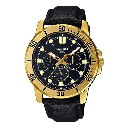 Casio Enticer Series Gold Analog Watch - Black