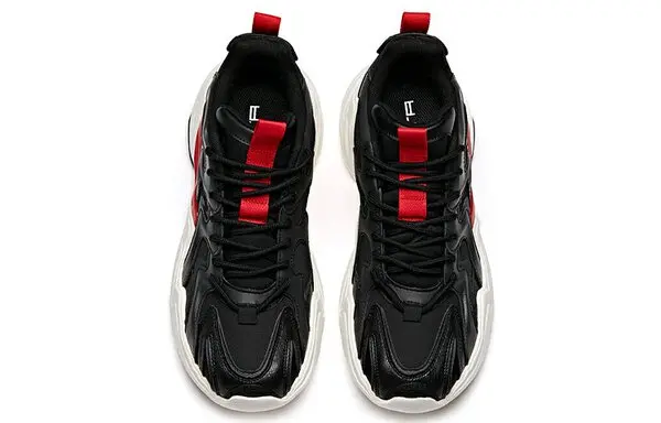 ANTA Grand Slam Lace-up High-top Sneakers - Black/white/red