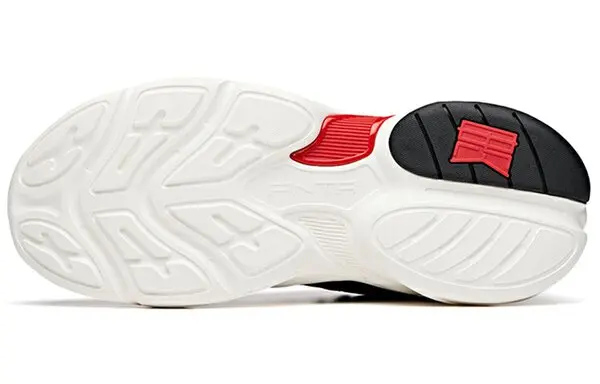 ANTA Grand Slam Lace-up High-top Sneakers - Black/white/red