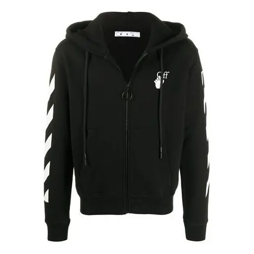 Off-White Hands Arrow Zip-up Hoodie - Black