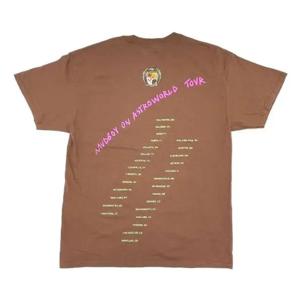 TRAVIS SCOTT Cactus Jack X Sheck Wes Udboy On Astroworld Tour T-shirt - Brown