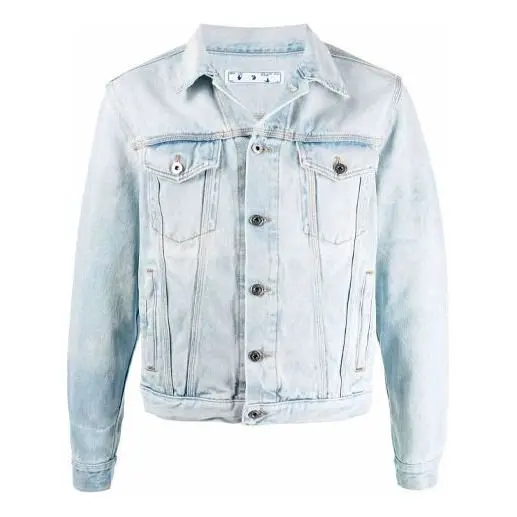 Off-White Fw21 Arrow Printing Denim Jacket - Blue
