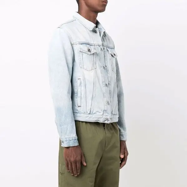 Off-White Fw21 Arrow Printing Denim Jacket - Blue