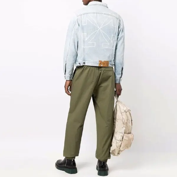 Off-White Fw21 Arrow Printing Denim Jacket - Blue