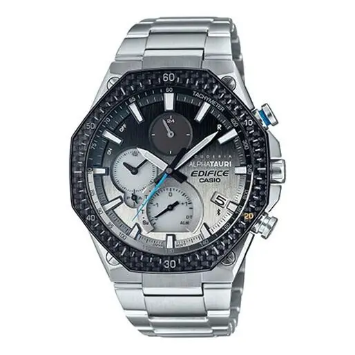Casio Edifice Solar Powered Chronograph Watch With Sapphire Crystal - Blacksilver