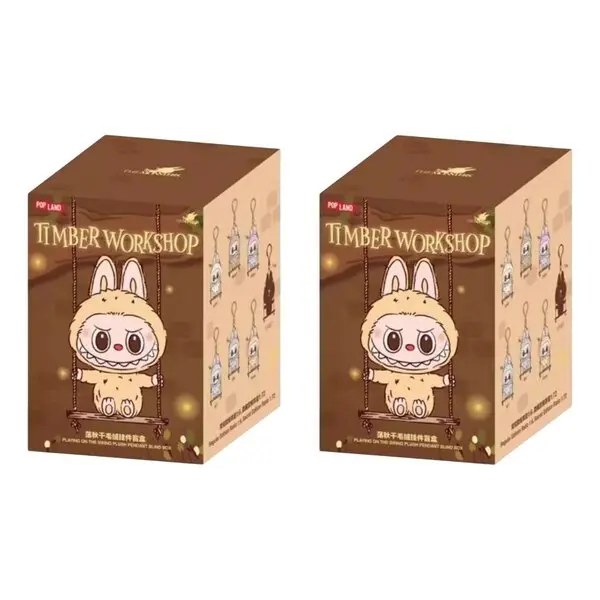 POP MART Labubu The Monsters Timber Workshop Playing On The Swing Pendant Blind Box - Multi-color