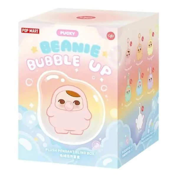 POP MART Pucky Beanie Bubble Up Plush Pendant Sealed Case - Multi-color