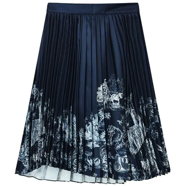 FILA Pleated Printed Midi Skirt
