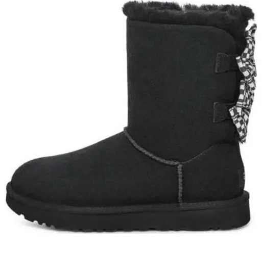 UGG Checkered Bow Boots - Black