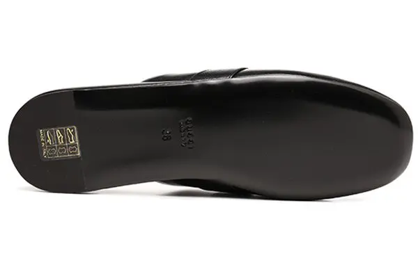 Gucci Princetown Leather Mules With Horsebit Detail - Black