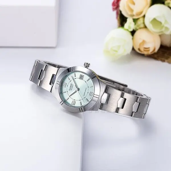 Casio Quartz Analog Watch With Stainless Steel Band - Green