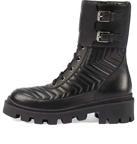 Gucci Frances Interlocking G Combat Boots