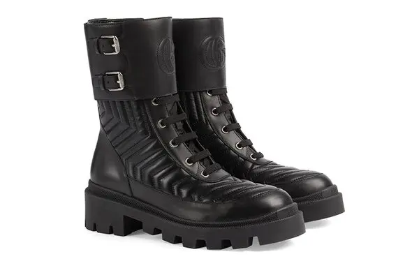 Gucci Frances Interlocking G Combat Boots
