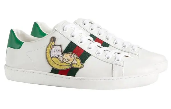 Gucci Ace 'bananya' Sneakers - White/green/red