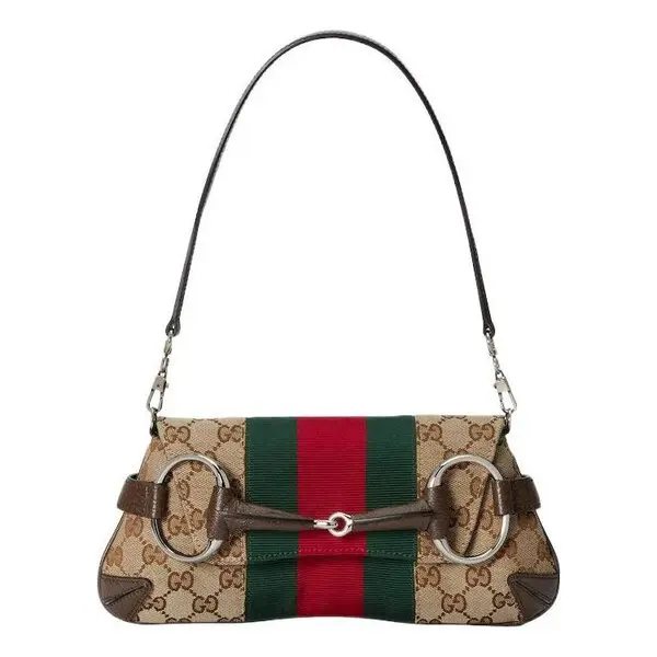 Gucci Horsebit Chain Small Shoulder Bag - Beige/ebony