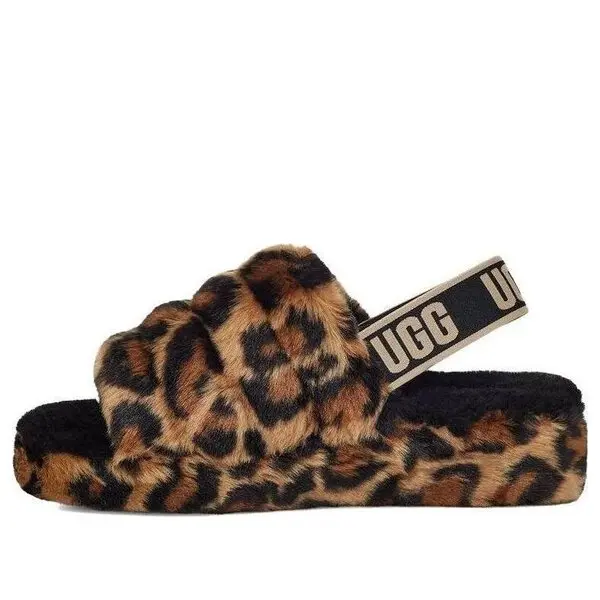 UGG Fluff Yeah Leopard Slides - Brown/black