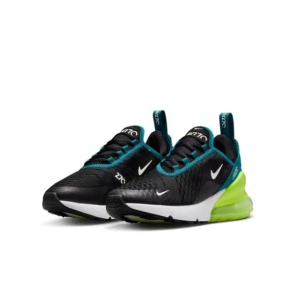 Nike Max 270 Casual Lace-up Sneakers - Black/bright Spruce/barely Volt