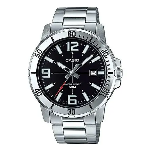 Casio Stainless Steel Strap Analog Watch - Silverblack