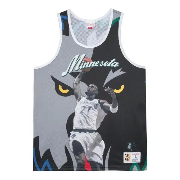 Mitchell & Ness X Nba Minnesota Timberwolves Kevin Garnett Sublimated Player Tank - Grey/black