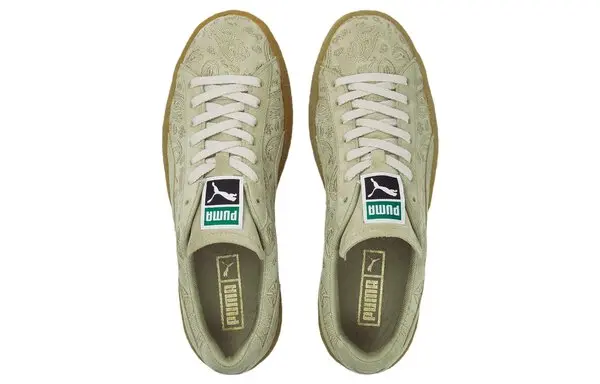 PUMA Suede Crepe Embroidered Sneakers - Green/brown