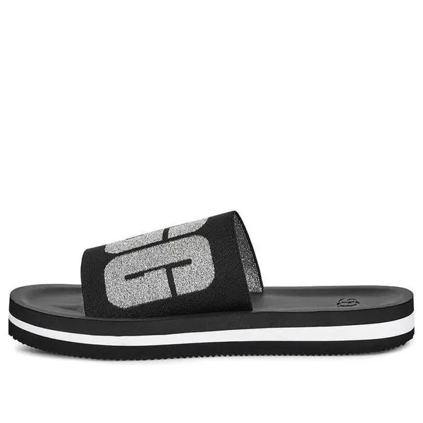 UGG Zuma Metallic Graphic Slides - Black