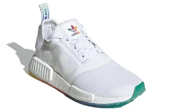 Adidas Nmd_r1 J Rainbow Sole Sneakers - White