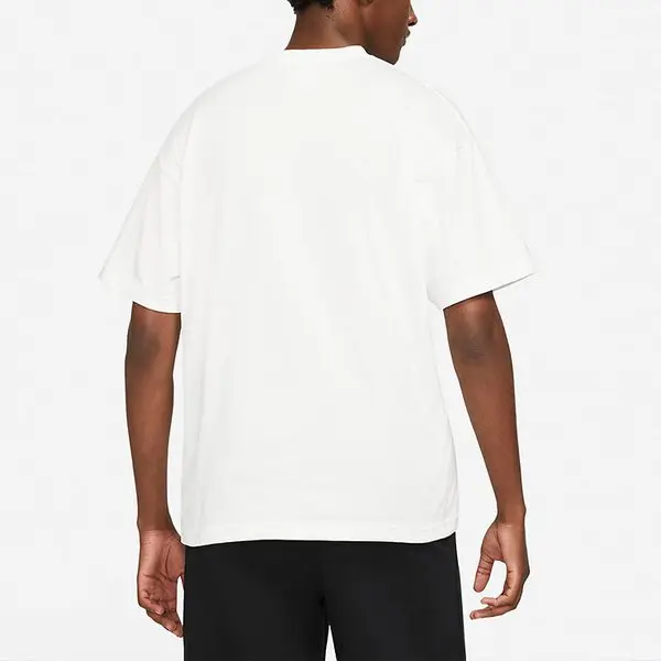 Nike Solo Swoosh T-shirt Printing Logo Solid Color Round Neck Short Sleeve - White
