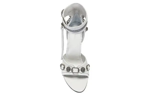 Balenciaga Cagole 110mm Strappy Sandals - White/silver