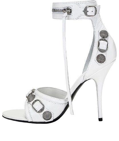 Balenciaga Cagole 110mm Strappy Sandals - White/silver