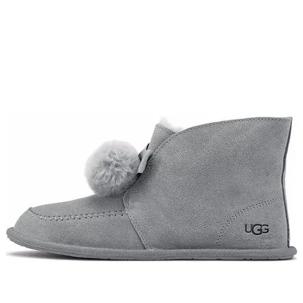 UGG Kallen Suede Booties With Pom-pom Detail - Grey