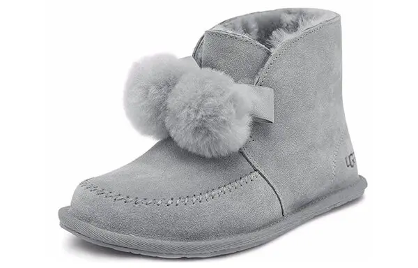 UGG Kallen Suede Booties With Pom-pom Detail - Grey