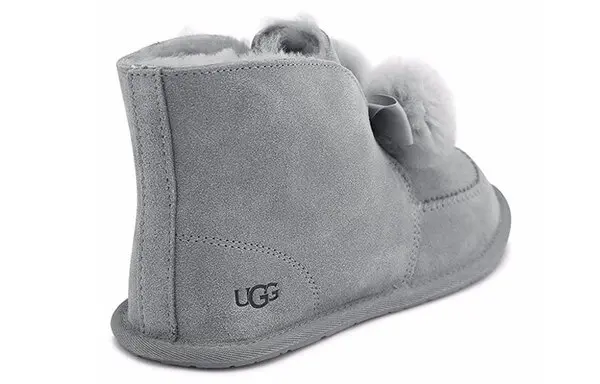 UGG Kallen Suede Booties With Pom-pom Detail - Grey