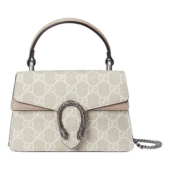 Gucci Dionysus Mini Top Handle Bag - Beige/white