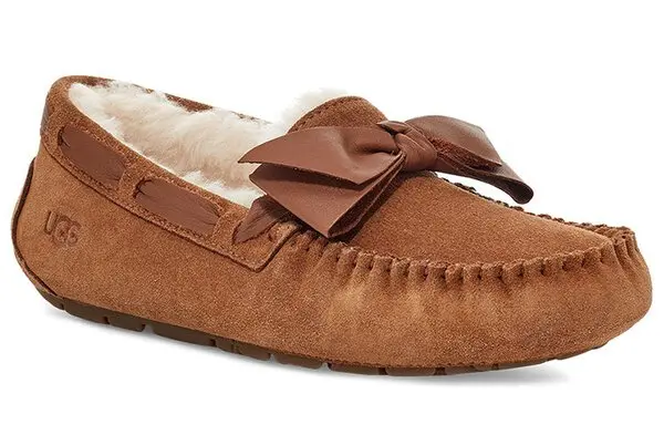 UGG Dakota Leather Bow Moccasins