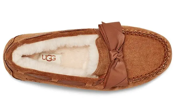 UGG Dakota Leather Bow Moccasins