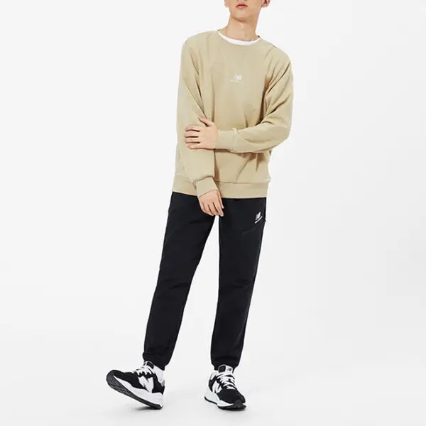 NEW BALANCE Logo Printing Round Neck Long Sleeve - Khaki