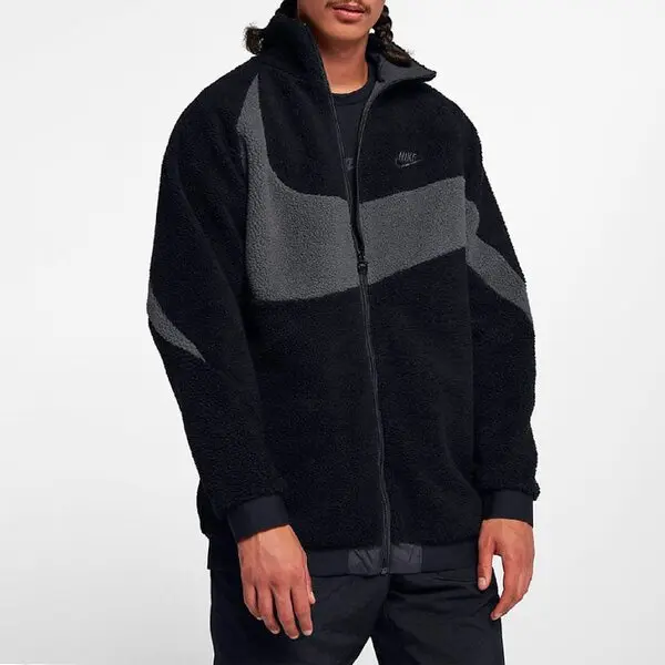 Nike Stand Collar Fleece Reversible Jacket - Black