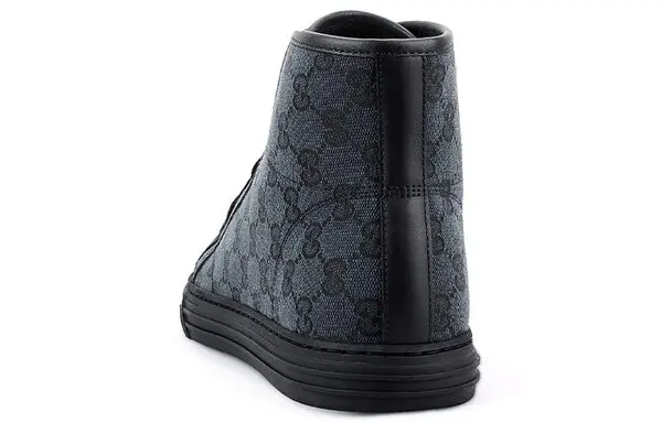 Gucci Monogram High Top Lace Up Sneakers