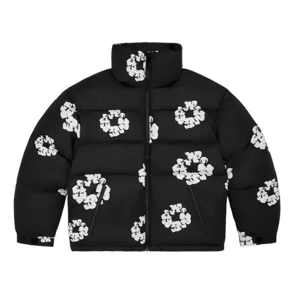 DENIM TEARS Cotton Wreath Puffer Jacket - Black