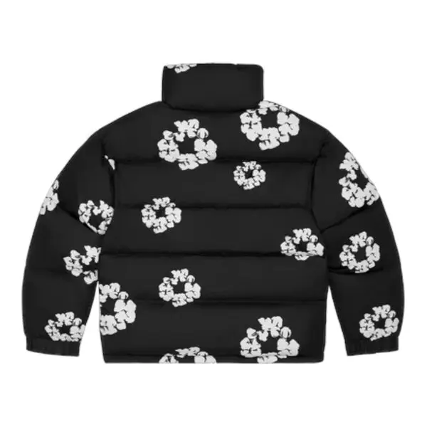 DENIM TEARS Cotton Wreath Puffer Jacket - Black