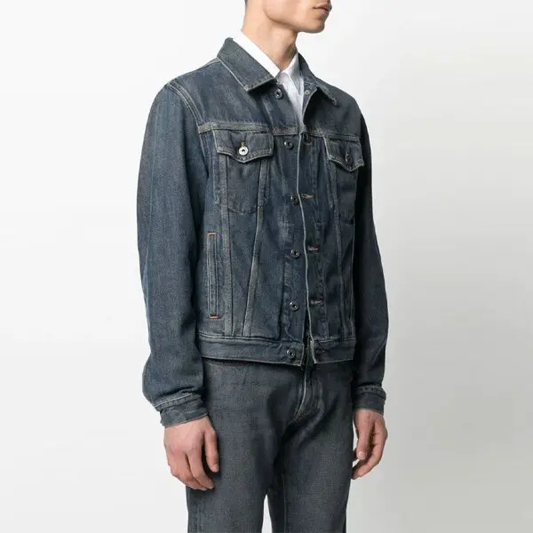 Off-White Logo Pattern Printing Denim Jacket