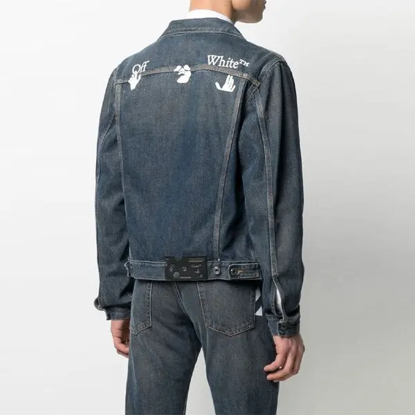 Off-White Logo Pattern Printing Denim Jacket