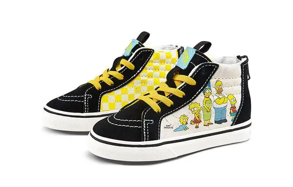VANS The Simpsons X Sk8-hi Zip "the Simpsons Family" High Top Sneakers